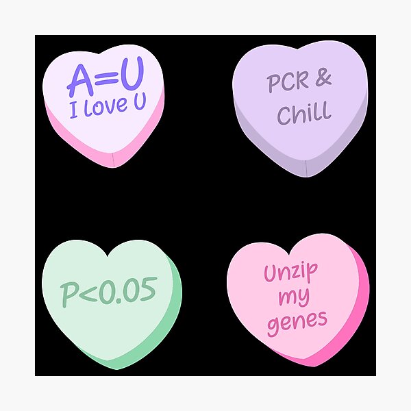 "Cute Lovely Laboratory Hearts PCR and Chill Unzip my genes Sticker ...