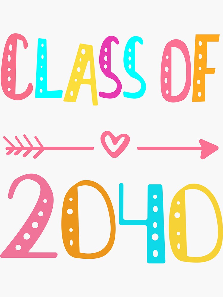"Class of 2040 Grow With Me" Sticker for Sale by Raminovitch | Redbubble