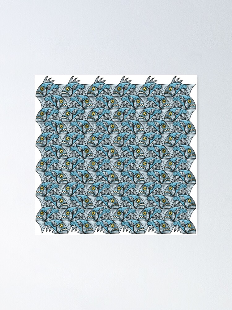 Poster « Escher Fish Pattern I », par Maxsomma | Redbubble