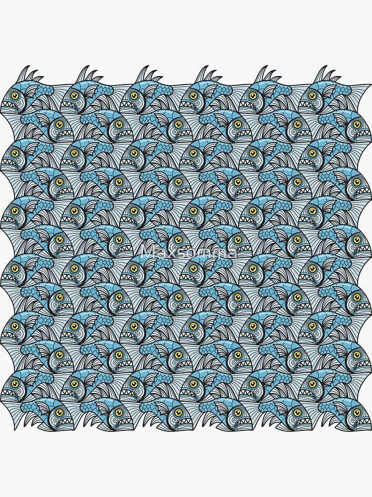 "Escher Fish Pattern I" Sticker for Sale by Maxsomma | Redbubble