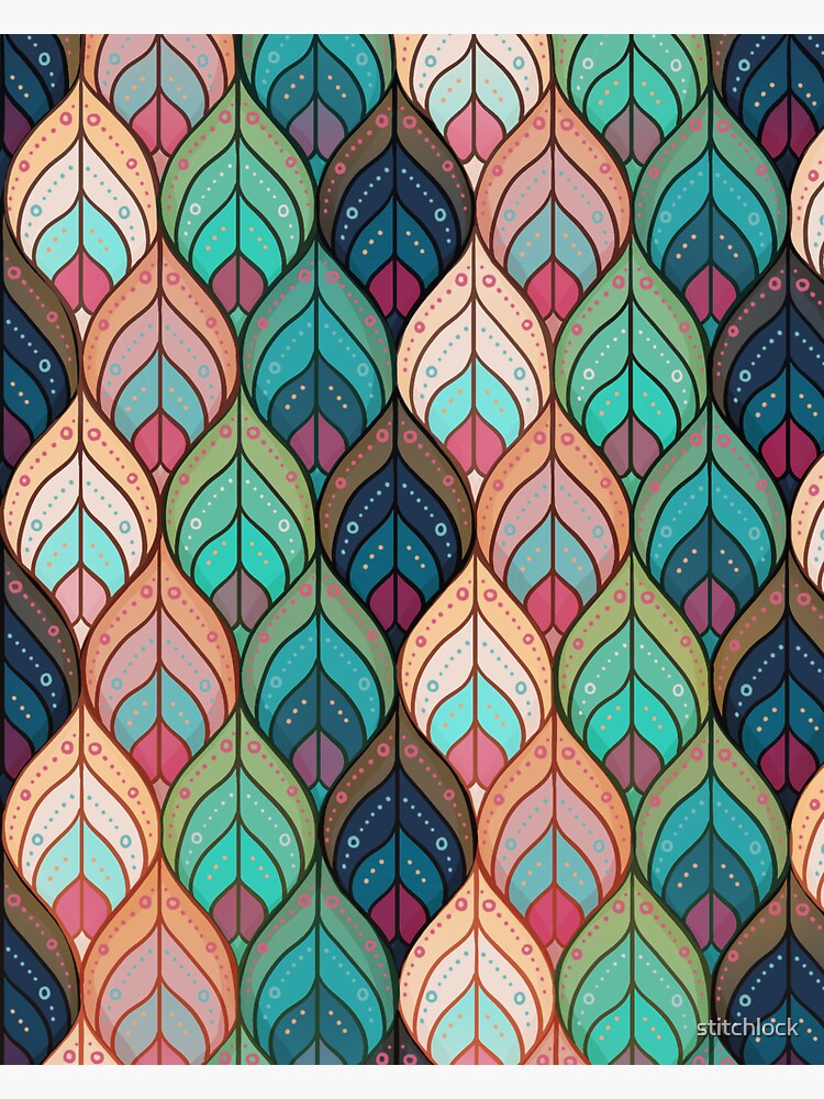 "Leaf Pattern" Sticker by stitchlock | Redbubble