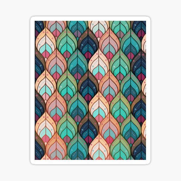 "Leaf Pattern" Sticker by stitchlock | Redbubble
