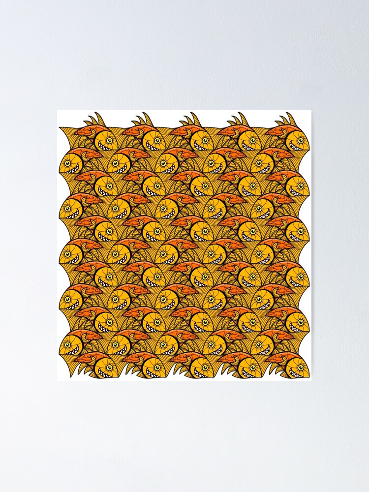 "Escher Fish Pattern VI" Poster by Maxsomma | Redbubble