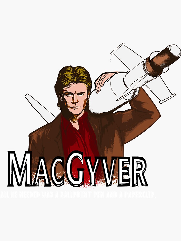 "MacGyver Tee" Sticker for Sale by chalkergbaril | Redbubble