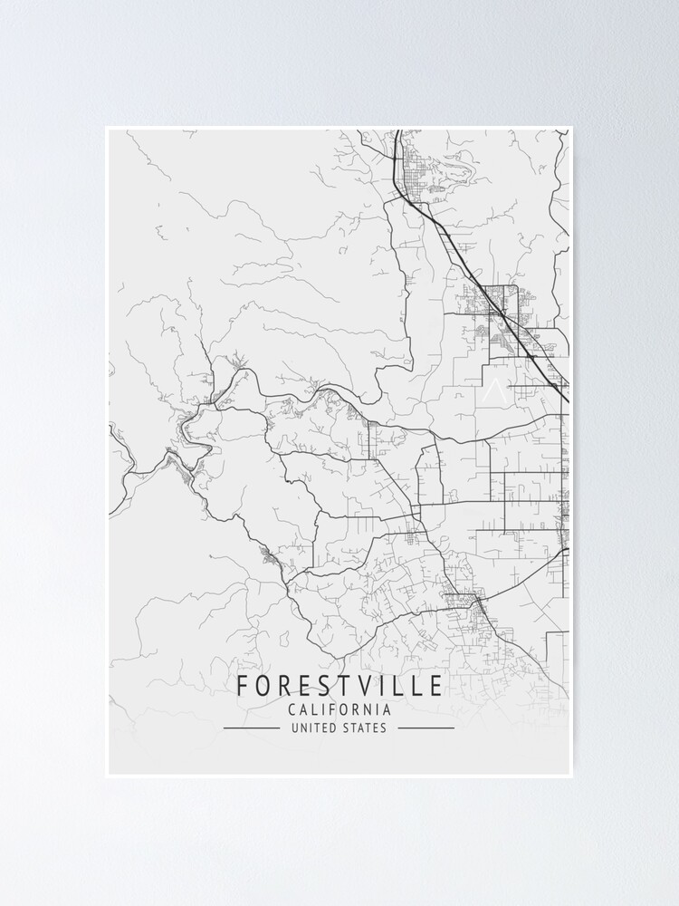 "Forestville - California - US Gray City Map" Poster by ctmapprint ...