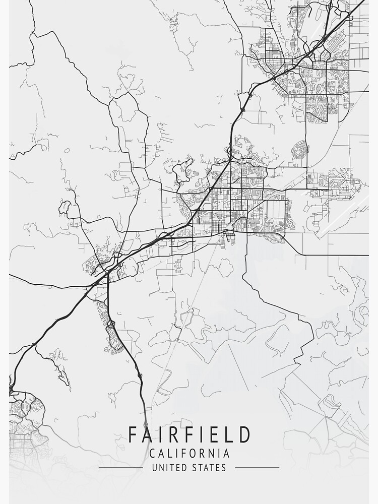 "Fairfield - California - US Gray City Map" Sticker for Sale by ...