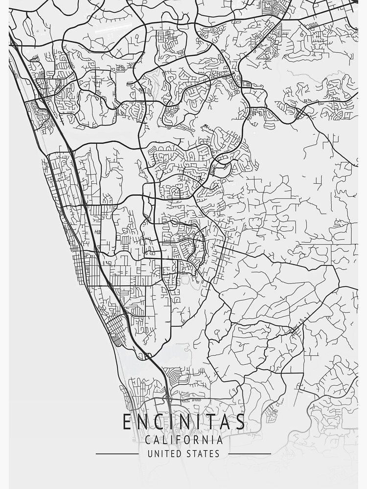 "Encinitas - California - US Gray City Map" Sticker for Sale by ...
