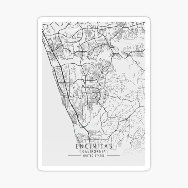 "Encinitas - California - US Gray City Map" Sticker for Sale by ...