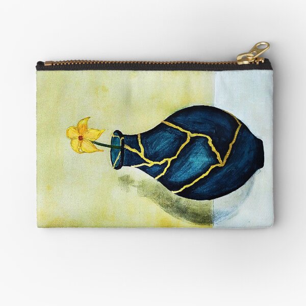 "Metallic Gold Pottery Kintsugi" Zipper Pouch for Sale by JeysArtDesign | Redbubble