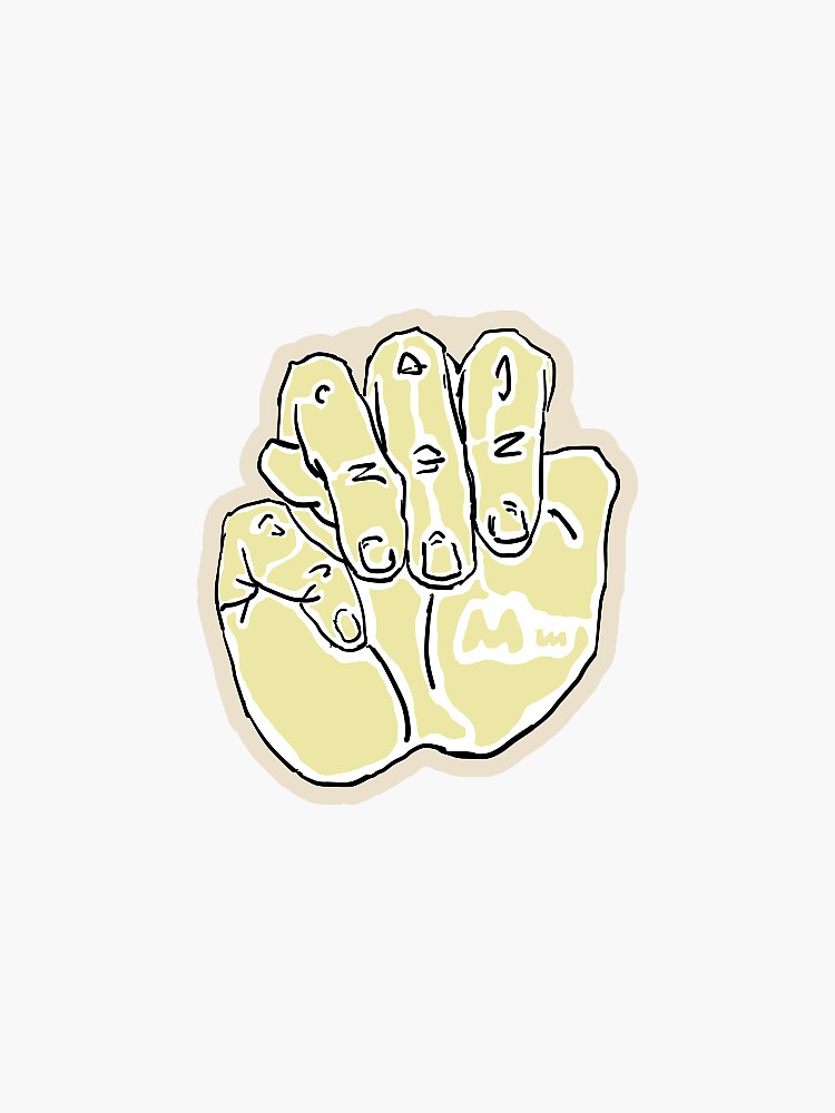"ASL Letter M in yellow" Sticker for Sale by jonahmakesart | Redbubble