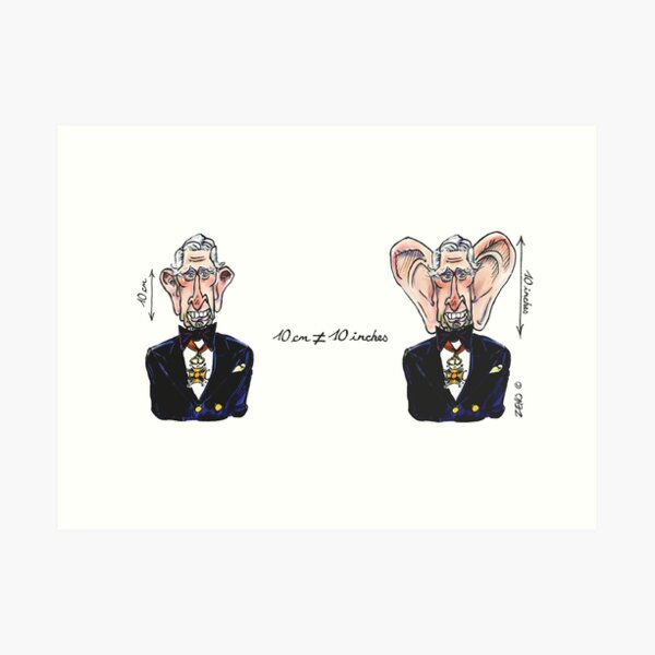 Impression artistique « le Prince Charles et le système métrique », par ...