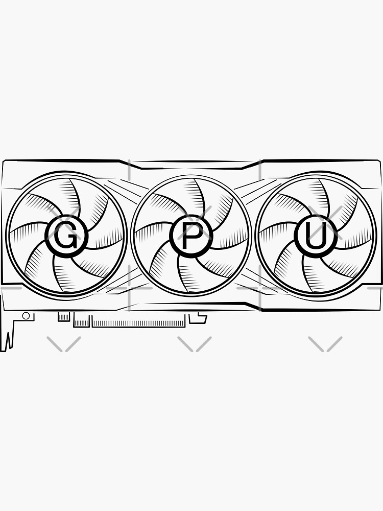 "Retro Gamer GPU Sketch" Sticker for Sale by WorldEngine | Redbubble