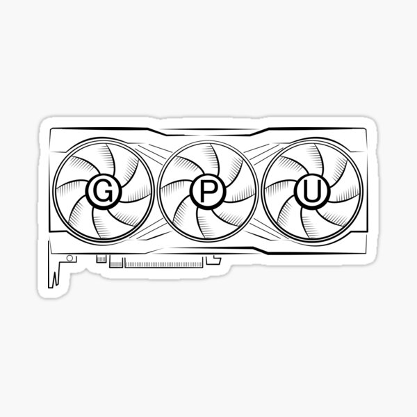 "Retro Gamer GPU Sketch" Sticker for Sale by WorldEngine | Redbubble