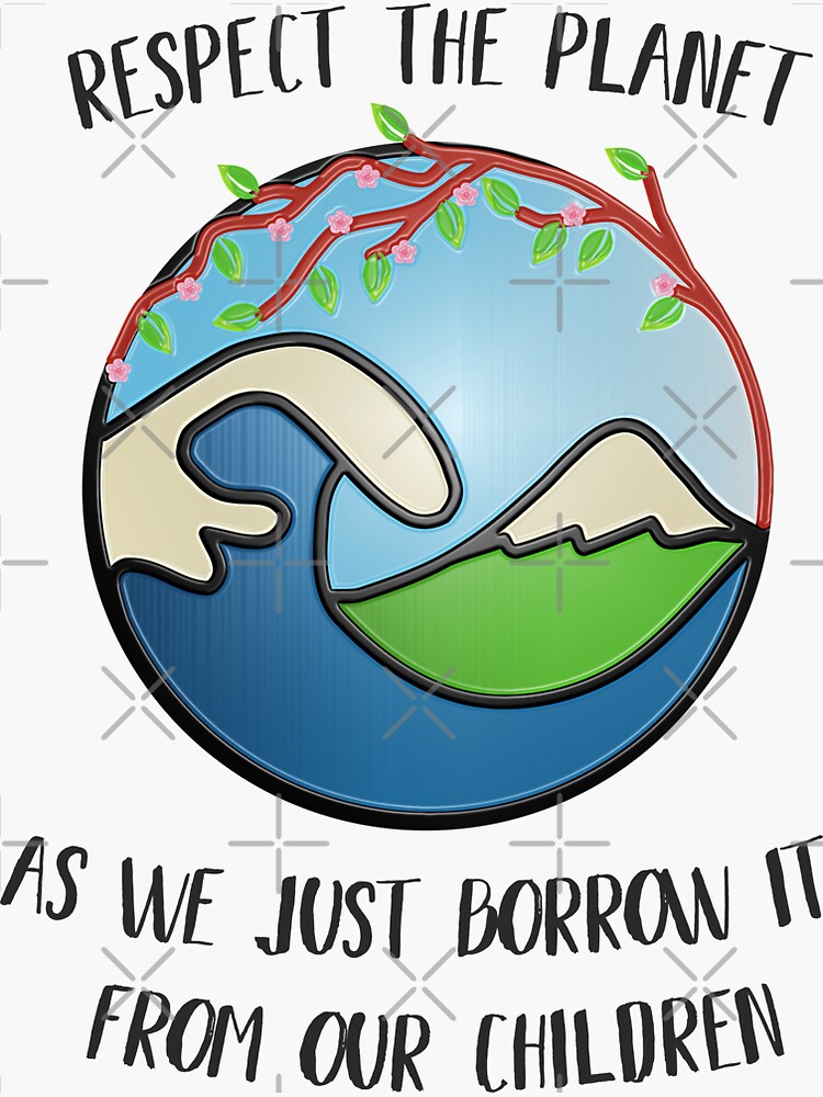 "Respect the planet" Sticker for Sale by Kokotto-Design | Redbubble