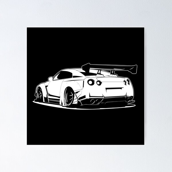 "NISSAN R35 gtr godzilla jdm vector art" Poster for Sale by Rocket ...