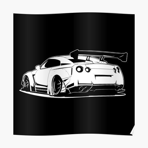 "NISSAN R35 gtr godzilla jdm vector art" Poster for Sale by ASAKDESIGNS ...