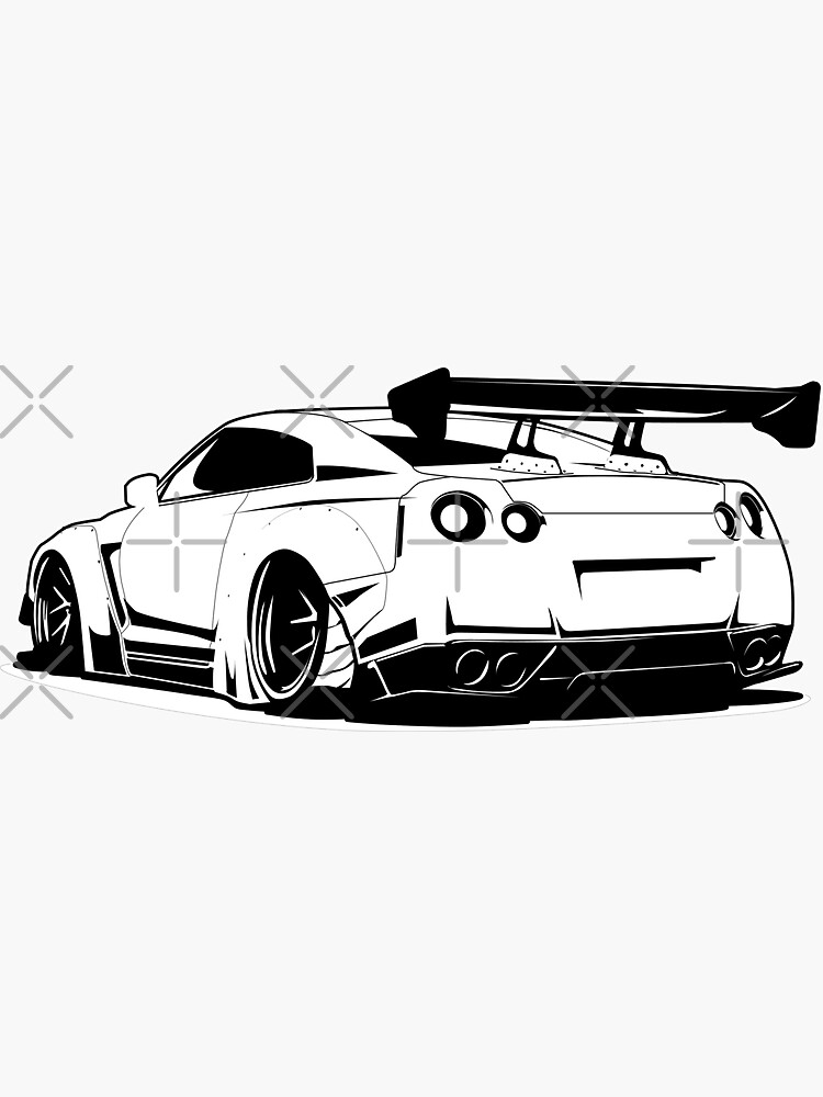 "NISSAN R35 gtr godzilla jdm vector art" Sticker for Sale by Rocket ...