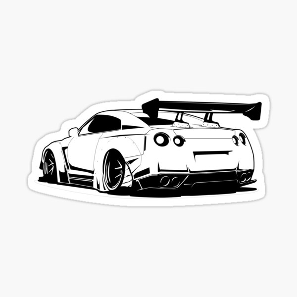"NISSAN R35 gtr godzilla jdm vector art" Sticker for Sale by ...