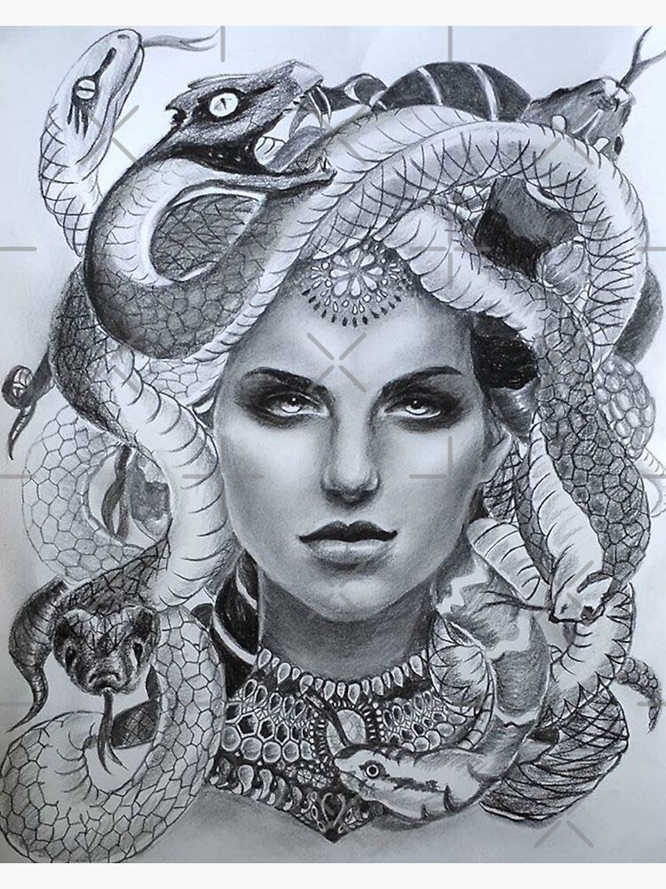 "Snake Girl Pencil Drawing Art" Poster by XVDell | Redbubble