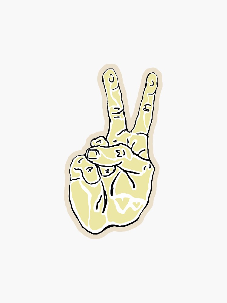 "ASL Letter V in yellow" Sticker for Sale by jonahmakesart | Redbubble