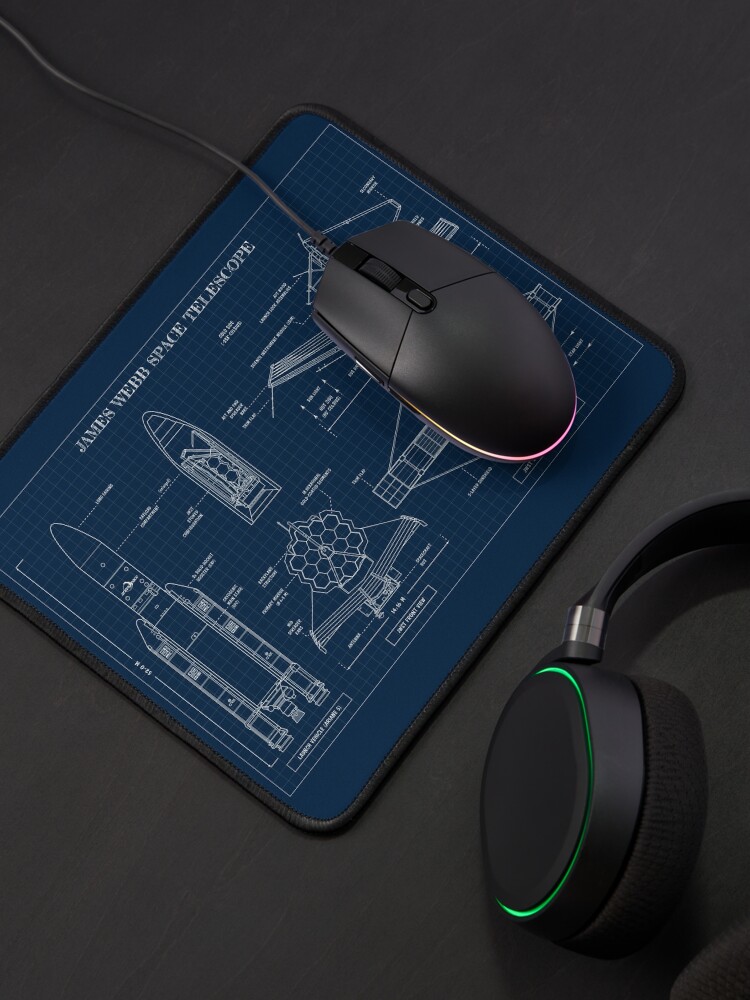 "James Webb Space Telescope (Navy Blueprint)" Mouse Pad for Sale by ...