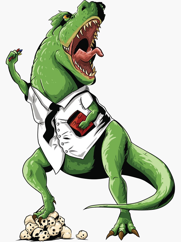 "Angry Office TRex Dinosaur " Sticker for Sale by Artists-N-Pleb ...