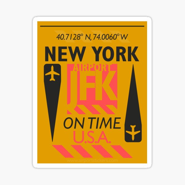 "NEW YORK JFK design 15092021" Sticker for Sale by Aviators | Redbubble