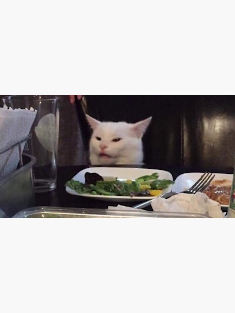 "white cat meme smiling" Sticker by animalmemefunny | Redbubble