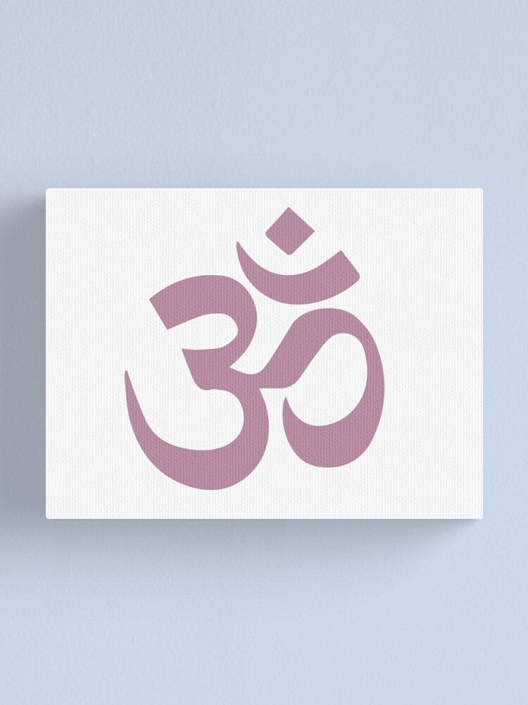 "Om symbol of Hinduism. Religious sign of Buddhism. Pink color." Canvas ...