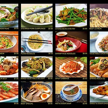 "Chinese Take Out Restaurant Menu Board" Poster for Sale by ...