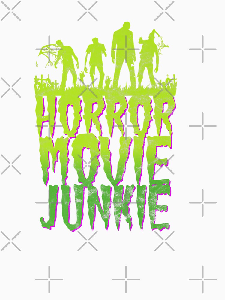 "Horror Zombie Movie Junkie vintage 80s Films T-Shirt" T-shirt for Sale ...