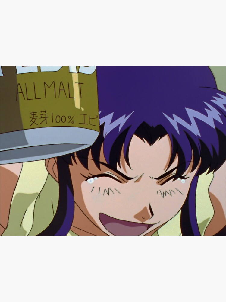 "Larger Misato Drinking" Sticker for Sale by LeftistMilitant | Redbubble