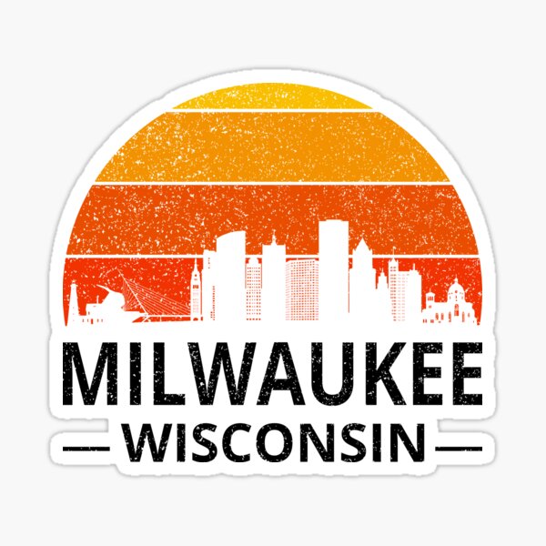 "Vintage Milwaukee Wisconsin Skyline Pride I" Sticker for Sale by lemon ...