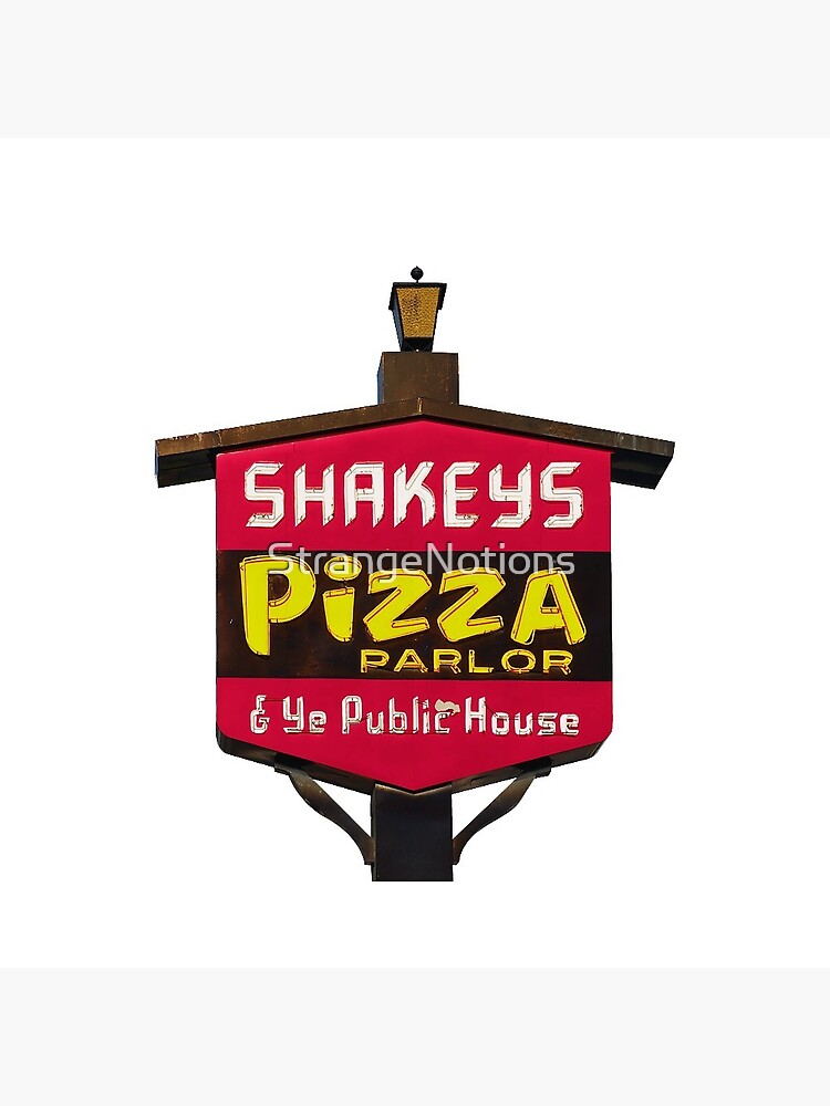 Realistic Rendering Of Classic 70s Shakey's Pizza Parlor Marquee Pin Button