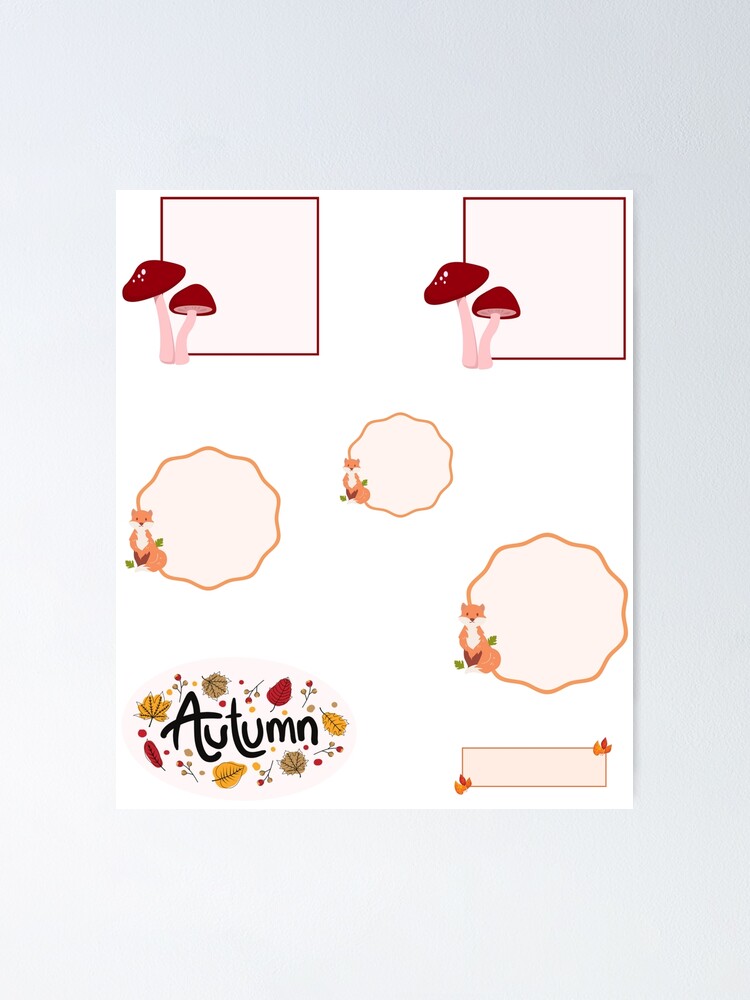 "Autumn fall season Bullet Journal stickers pack" Poster by lucomini ...