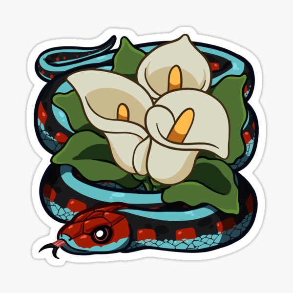 "Red-Sided Garter Snake (White)" Sticker for Sale by Katiefrog217 ...