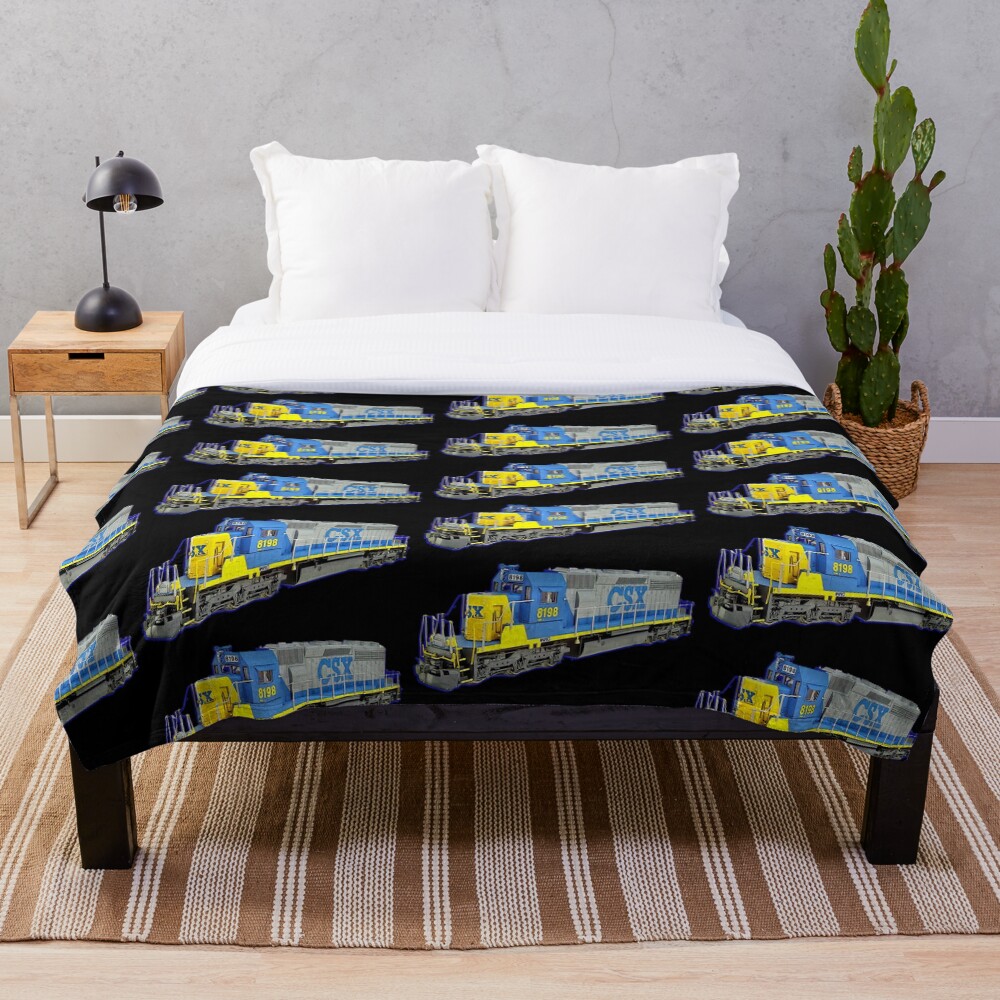 "Freight Train CSX Engine" Throw Blanket for Sale by abowlofsoda ...