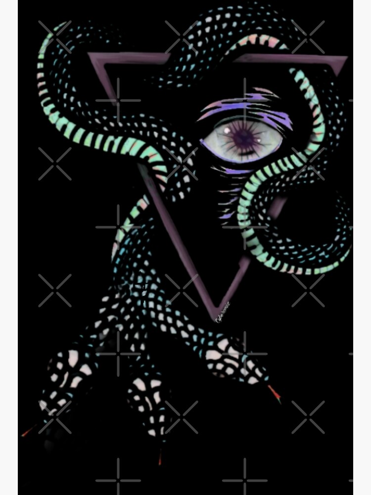 "three-headed snake in a triangle with one eye" Photographic Print by ...
