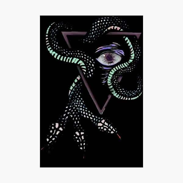 "three-headed snake in a triangle with one eye" Photographic Print by ...