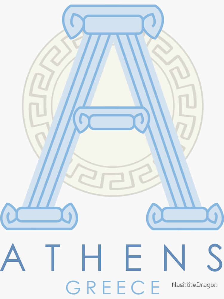 "Athens, Greece Logo" Sticker for Sale by NashtheDragon | Redbubble