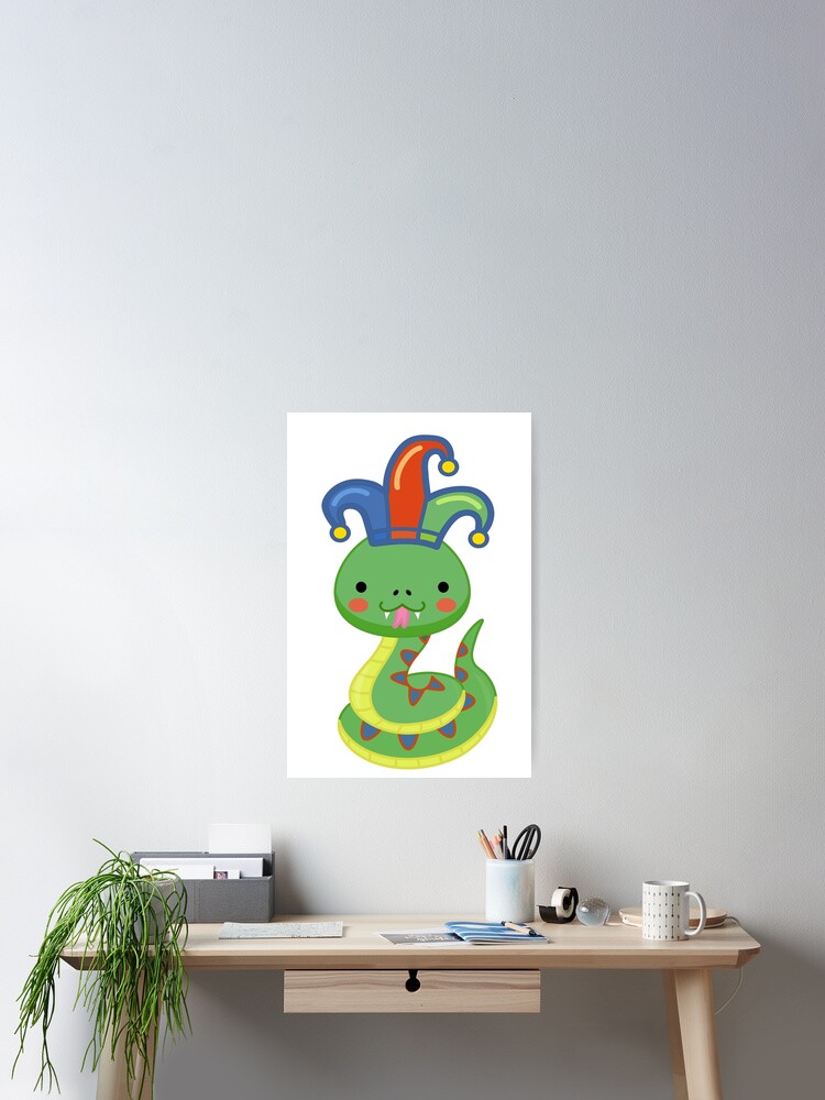 "Cute Jester Snake" Poster for Sale by Creature-Love | Redbubble