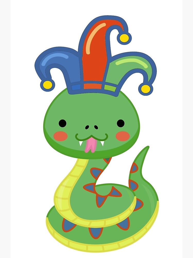 "Cute Jester Snake" Poster for Sale by Creature-Love | Redbubble