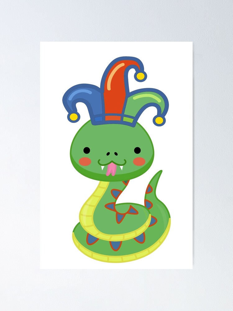 "Cute Jester Snake" Poster for Sale by Creature-Love | Redbubble