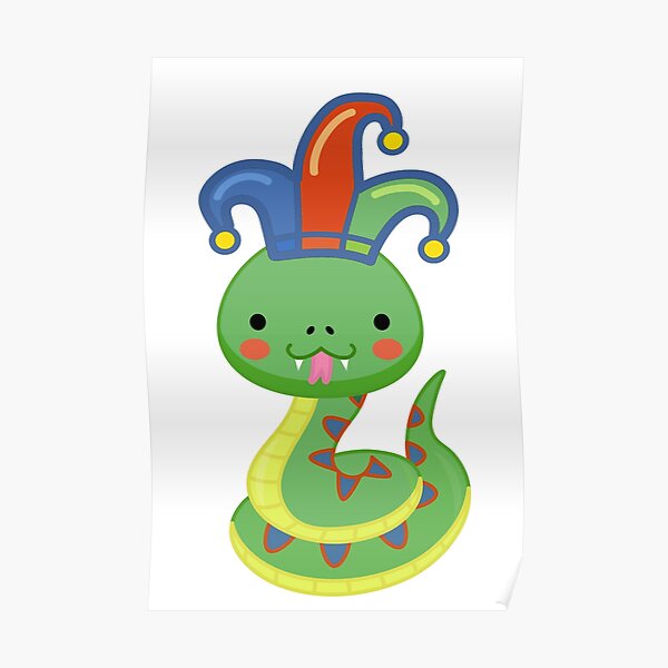 "Cute Jester Snake" Poster for Sale by Creature-Love | Redbubble