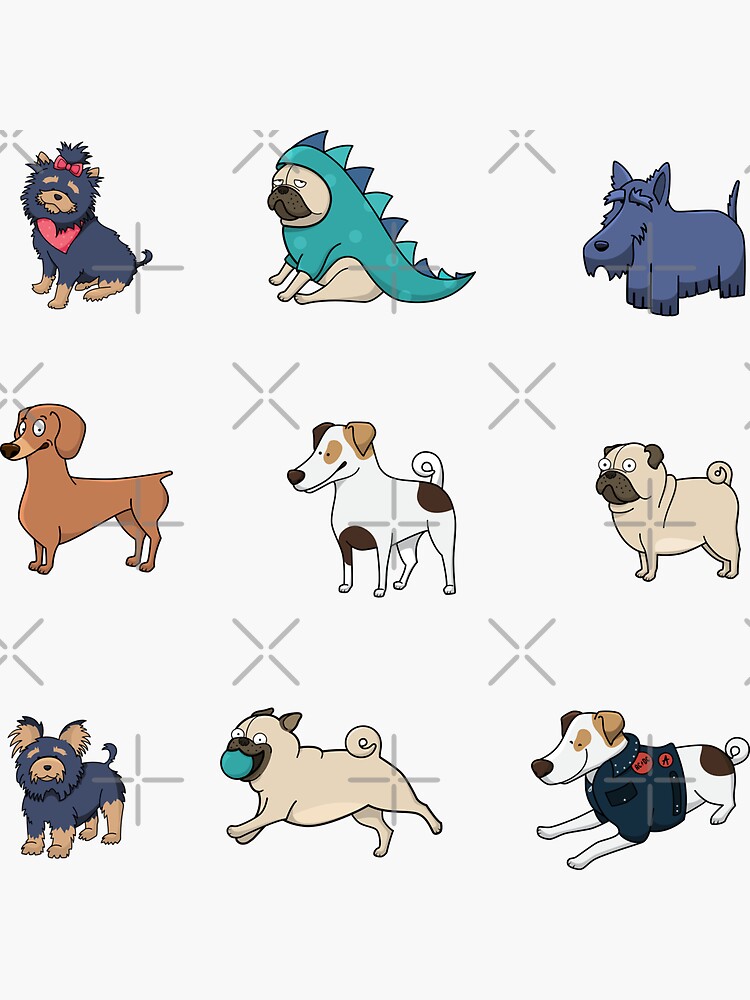 "Multiple cute dogs sticker pack 4" Sticker for Sale by RafaelLima7 ...