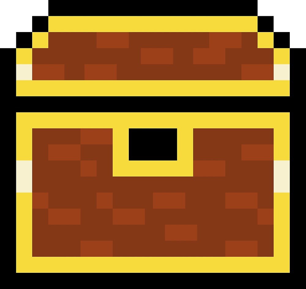 "8 bit Wood Treasure Sticker" by pekira | Redbubble