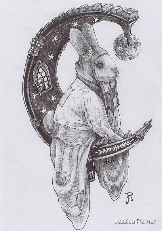 "Moon Bunny" by Jessica Perner | Redbubble