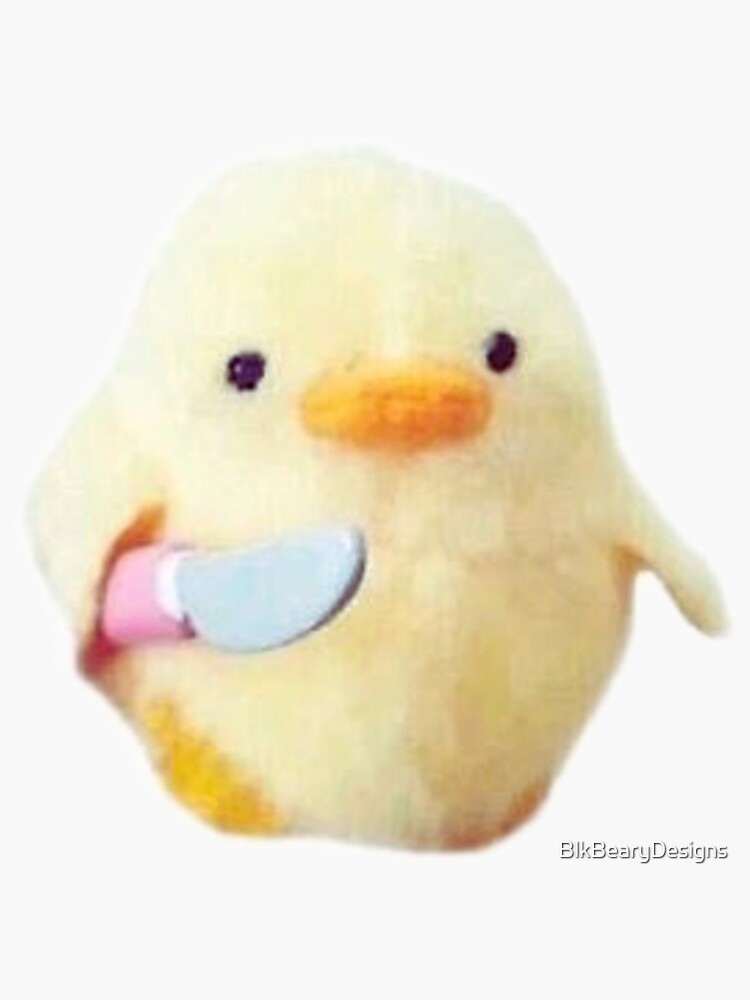 "Duck with knife meme" Sticker by BlkBearyDesigns | Redbubble
