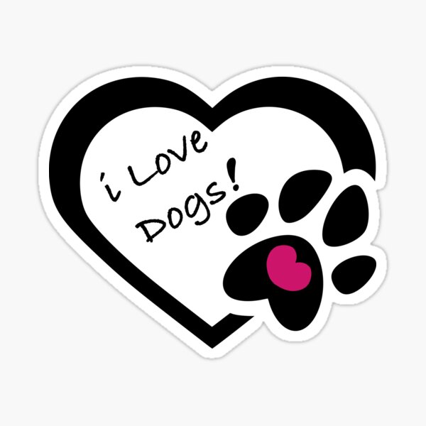 "I love dogs " Sticker for Sale by Jera Ocean | Redbubble