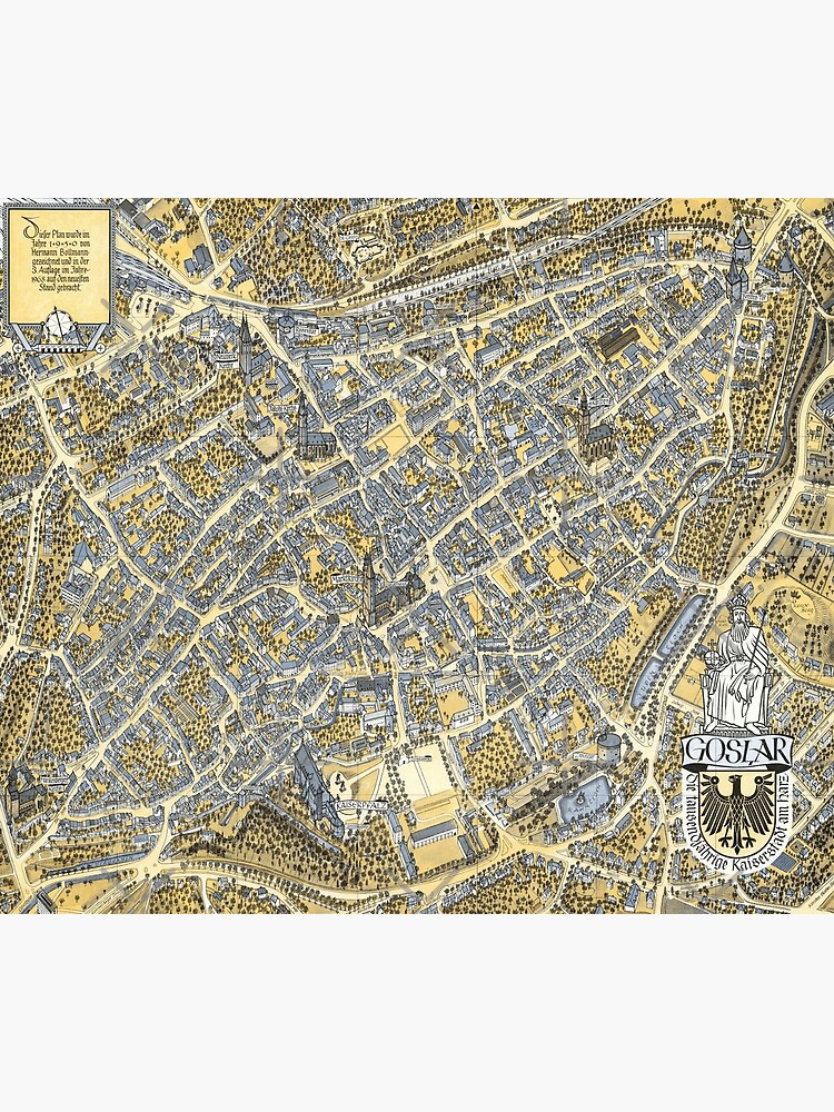 "Vintage Map of Goslar, Germany" Poster for Sale by gin-nek-shop ...
